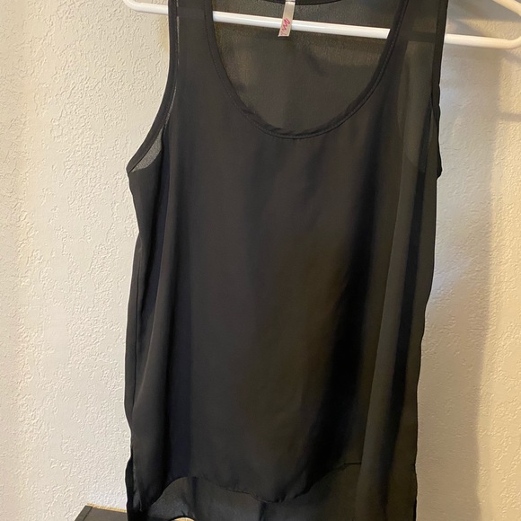Tops | Simple Black High Low Tank | Poshmark